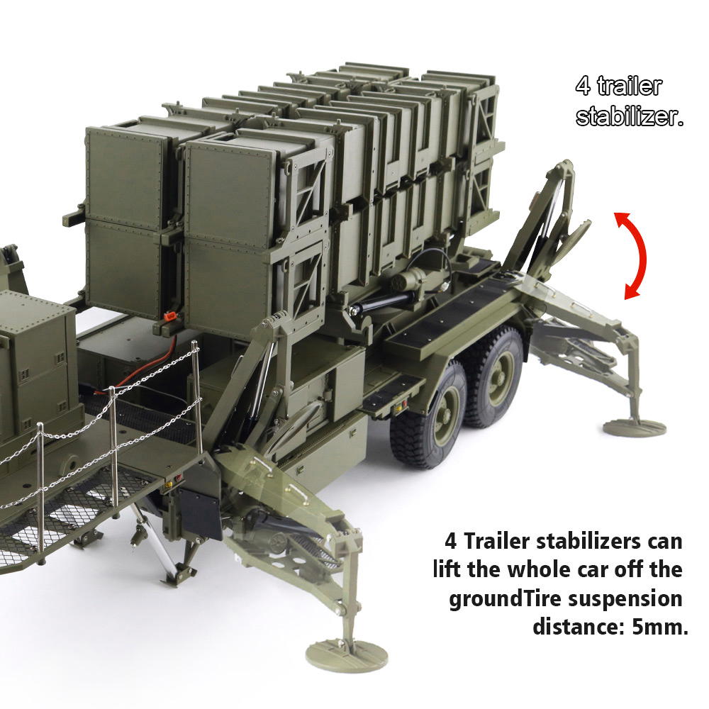 HG-P805 1/12 Military Truck Trailer w/ Missile Launchers Kit, 2.4GHz RC ...