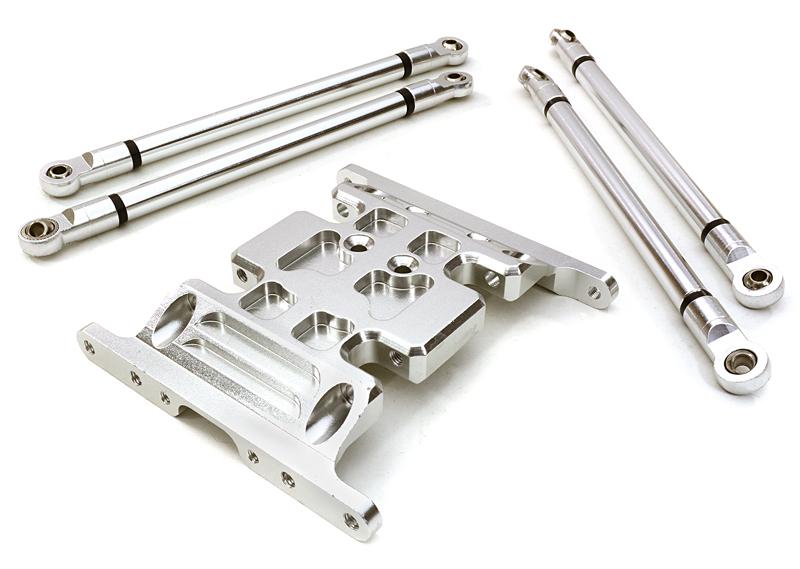 Alloy Gearbox Holder & Lower Link (4) 118mm for Axial SCX-10 CF-100 for ...